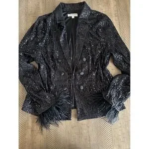 Nanette Lepore | Jackets & Coats | Nanette Lepore Black Sequin Blazer ...